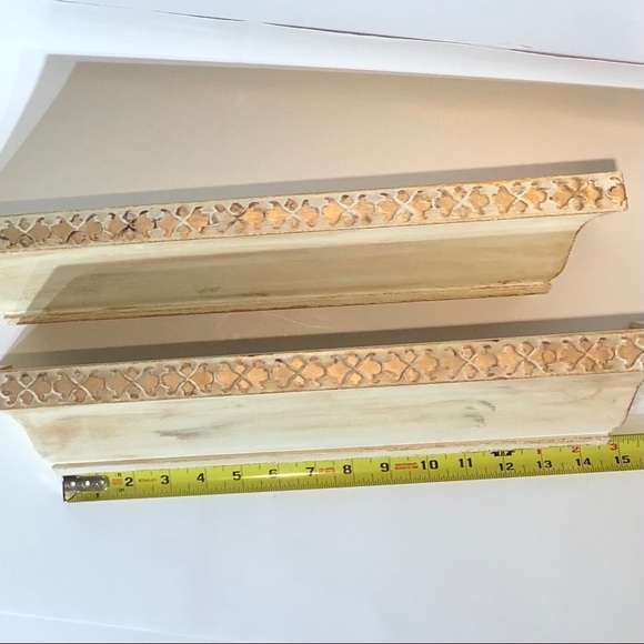 Wall Decor | Two Displays Wall Shelfs In Ivory With Gold Accent | Poshmark